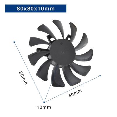 China 8010 Frameless GPU Cooling Fan Ultra-thin 10 Blades Silent DC12V Replacement Fan for All-in-one CPU Cooler for sale