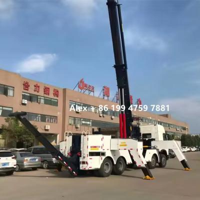 China 50 Ton Rotator Wrecker 8x4 5 Stage Boom H Shape Outriggers Heavy Duty Tow Truck for sale