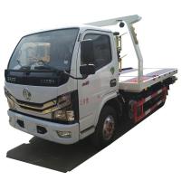 China 4 Ton Euro 6 LHD Dongfeng Flatbed Tow Truck 5.6m Bed Tilt Tray for sale