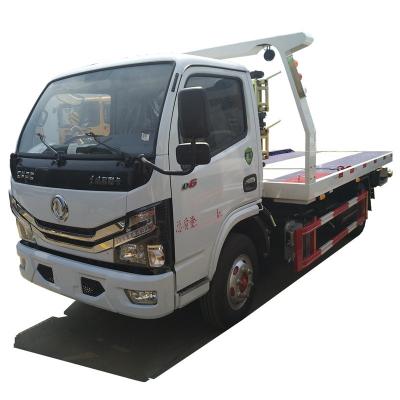China 4 Ton Euro 6 LHD Dongfeng Flatbed Tow Truck 5.6m Bed Tilt Tray for sale