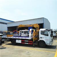 China Dongfeng 4 Ton Euro 3 Slide Bed Recovery Truck with 3.2 Ton Telescopic Crane for sale