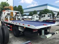 China Dongfeng 4 Ton Euro 3 Slide Bed Recovery Truck with 3.2 Ton Telescopic Crane for sale