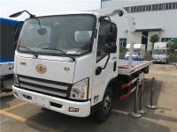 China Euro 6 LHD FAW Flatbed Recovery Truck 4 Tonne 5600mm Bed 2 Section Underlift for sale