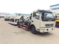China Dongfeng 120hp 4 Ton Flatbed Wrecker Truck Full Landing 0 Degree Towing Truck 5.6m Bed for sale