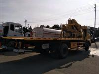China Diesel Fueled Flatbed Wrecker Truck 8 Tons With Folding Crane for sale
