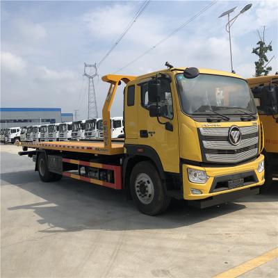 China Foton 8 Ton 4x2 Euro 3 Flatbed Tow Truck Tilt Bed Wrecker 8m Platform for sale