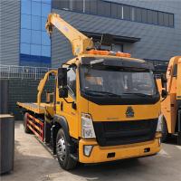 China 4x2 Euro 6 Howo Sinotruk 8 Ton Flatbed Wrecker Truck with Mounted Crane for sale