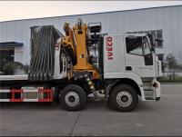 China 8x4 Euro 6 IVECO 10 Ton Flatbed Wrecker Truck with Knuckle Crane 7-9m Bed for sale