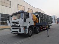 China 8x4 Euro 6 IVECO 10 Ton Flatbed Wrecker Truck with Knuckle Crane 7-9m Bed for sale