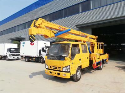 China ISUZU 4x2 14m High Altitude Aerial Work Truck Fold Arm Double Row Cabin 130hp for sale