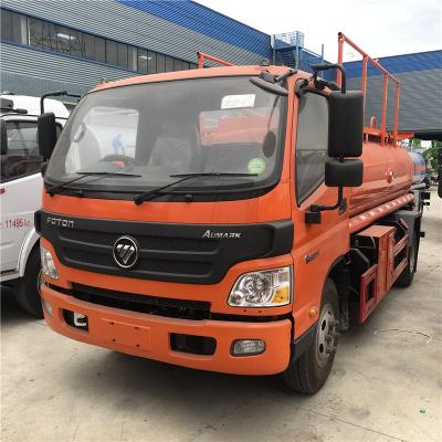 China Foton 4x2 5000L Fuel Tank Truck RHD LHD Carbon Steel Oil Tanker for sale