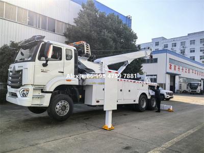 China 20 Ton 360 Degree Continuous Rotation Rotator Wrecker Tow Truck with Dual 10 Ton Winches for sale