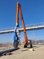 China Photovoltaic Pile Driver For Cement Piles 50-65Ton HITACHI Excavator for sale