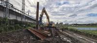 China 35ton SHANTUI 335LC Excavator Side Grip Hydraulic Vibro Hammer for 12M Pile Driver for sale