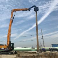 China 45-60T Hydraulic Pile Driver - 18m Max Pile Length & 485KN High Centrifugal Force for sale