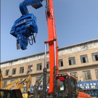 China 45-60T Hydraulic Pile Driver - 18m Max Pile Length & 485KN High Centrifugal Force for sale
