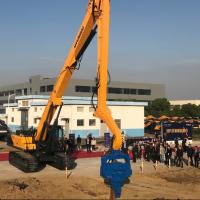 China Hydraulic Cast Steel Post Pile Driver – 21m Depth & Hyundai Excavator Adaptable for sale