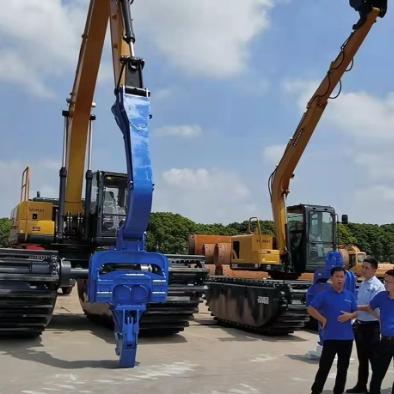 China High Precision Sheet Vibro Pile Driver - Amphibious Excavator Mounted Type for sale
