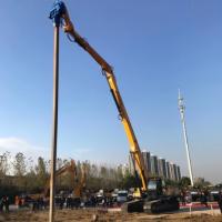 China Hydraulic Sheet Pile Driver - 535 KN Force & 18m Depth For Excavator Multi-Pile Works for sale