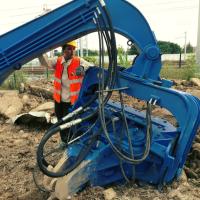China Boat Type Excavator Mounted Pile Driver - 15m Pile Length 40T Capacity With High Vibration Efficiency for sale