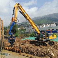 China Hydraulic Pile Driver For Excavators - Blue Design With Larsen Steel Sheet Pile Compatibility for sale