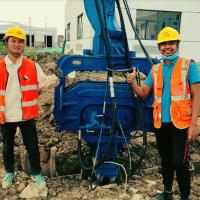 China High-Speed Pile Driver | 3300rpm & 18m Deep Pile Driving for Highway and Bridge Projects for sale