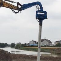 China River Canal Hydraulic Pile Driver - Excavator-Mounted & High-Efficiency Piling Performance for sale