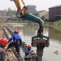 China River Canal Hydraulic Pile Driver - Excavator-Mounted & High-Efficiency Piling Performance for sale