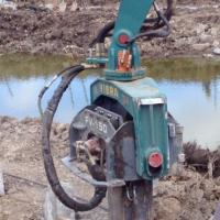 China Sheet Pile Driving Machine - Yellow Color & Excavator-Mounted Flexibility for sale