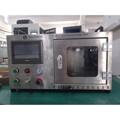 China ASTM D1230 45 Degree Flammability Testing Machine 750x300x900mm Textile Fabric Flame Test Chamber for sale