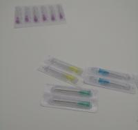 China Blue Grey Disposable Needle Syringe Inclined Out Diameter 1.8mm 15G For Medicine for sale