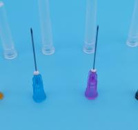 China Disposable Deep Blue Sterile 23g Hypodermic Needle With 0.6mm Out Diameter for sale
