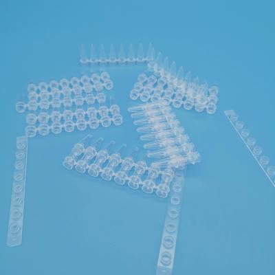 China White 8 Strip PCR Tube 0.2ml Centrifuge Tubes 125 Sticks/Box For DNA Extraction for sale