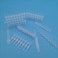 China Transparent 0.2 Ml PCR Tubes 8 Tube Strips Molecular Biology Reaction Strip Tube for sale