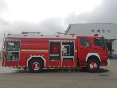 China HOWO Dry Powder Foam Combination Fire Truck 10,000L Capacity with 276kW Engine for Emergency Rescue Operations for sale