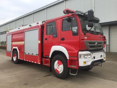 China HOWO 6 Ton Water Foam Fire Truck with 196kW Engine and 5000kg Water Capacity - Double Cabin Design for sale