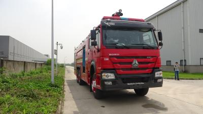 China HOWO 18 Meter Water Tower Fire Engine 6x4 336KW with 10000L Water Capacity and 2000L Foam Tank for sale