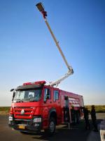 China HOWO 460hp 10-Wheeled Hydraulic Fire Truck with 18M Telescopic Water Tower and 10,000kg Capacity for sale