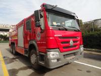 China SINOTRUK HOWO 276kW 6x4 Water Foam Dry Powder Fire Truck with 5000kg Water Tank and 3000kg Foam Capacity for sale