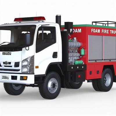 China ISUZU Foam Fire Truck 2000kg Capacity Diesel Engine for sale