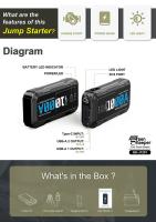 China 1000A 12V Portable Car Power Bank Jump Starter with LED Light and USB-A Charging Output for sale