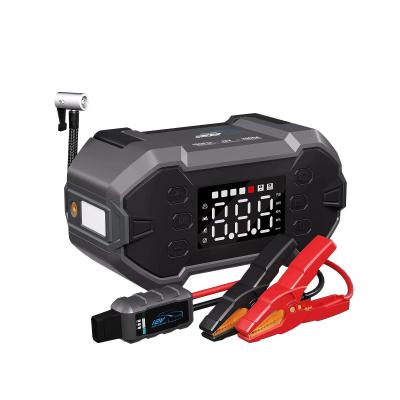 China Car Emergency Jump Start Portable 12V Type-C 4 In 1 Battery Booster With Air Compressor for sale