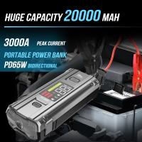 China Multifunctional 4 In 1 Emergency PD 65W 3000A Peak Current Battery Booster Power Bank Jump Starter for sale