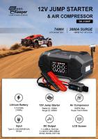 China Effortlessly Inflate Your Tires with this 3000A Power Bank and 150Psi Air Compressor for sale