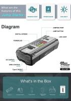 China J1203 PD65W 12v 3000A High Power Car Jump Starter With Flashlight DC Output for Small Cars for sale