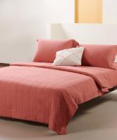 China OEM Rayon Linen Quilt Set Solid Sustainable Burnt Orange Quilt Set for sale