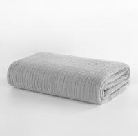 China Light Grey Layered Muslin Blanket OEM Cotton Muslin Blankets For Adults for sale