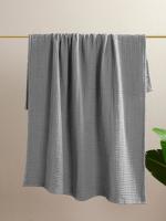 China Light Grey Layered Muslin Blanket OEM Cotton Muslin Blankets For Adults for sale