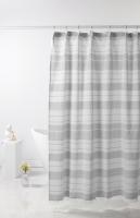 China Polyester Cotton Jacquard Shower Curtain Grey Striped Shower Curtain for sale
