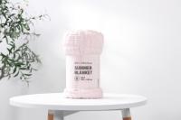 China 100% Cotton Seersucker Blanket Pink Bed Blanket King Size Chic And Cozy for sale